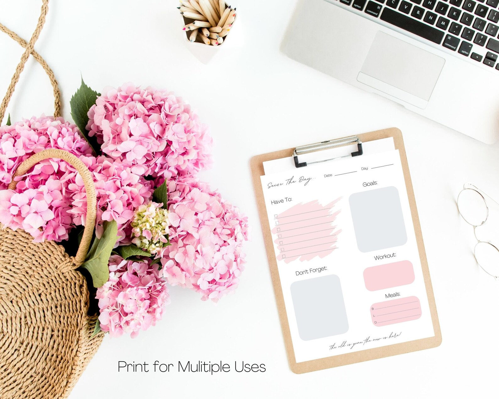 ROSE One Page Daily Printable Task Sheet Digital Daily Task - Etsy