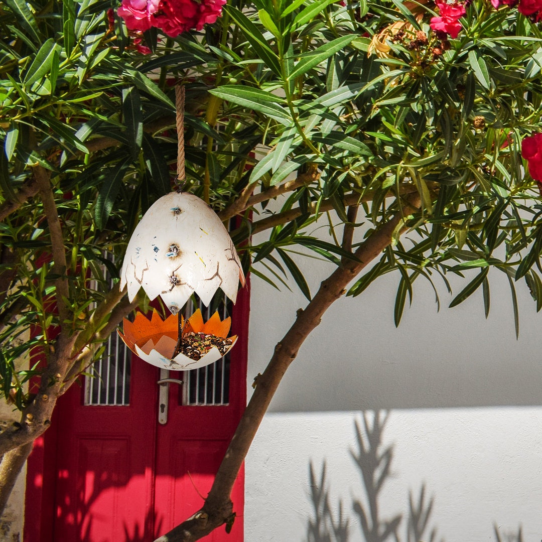 The Broken Egg Birdfeeder | Bird Feeders for the Outdoors | Metal Bird ...