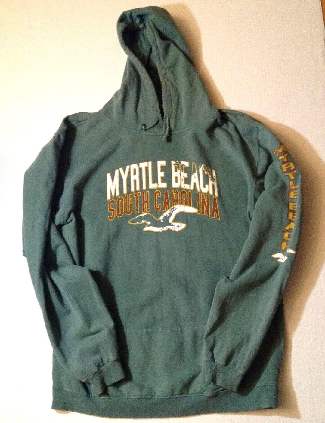 Vintage Wiseguy 90s Green Myrtle Beach Oversized Hoodie Men XL South ...