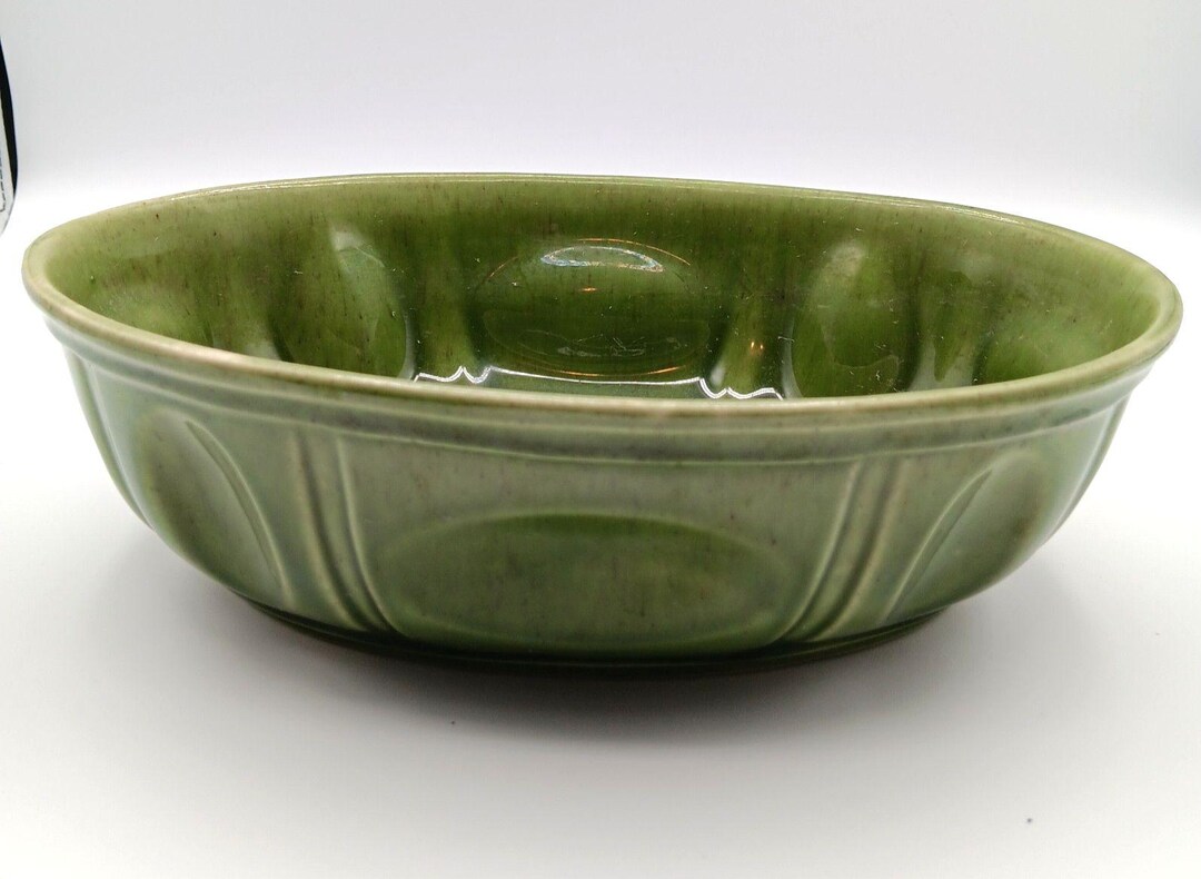 Vintage Haeger Pottery Planter Green Oval Glazed Ceramic Flower ...
