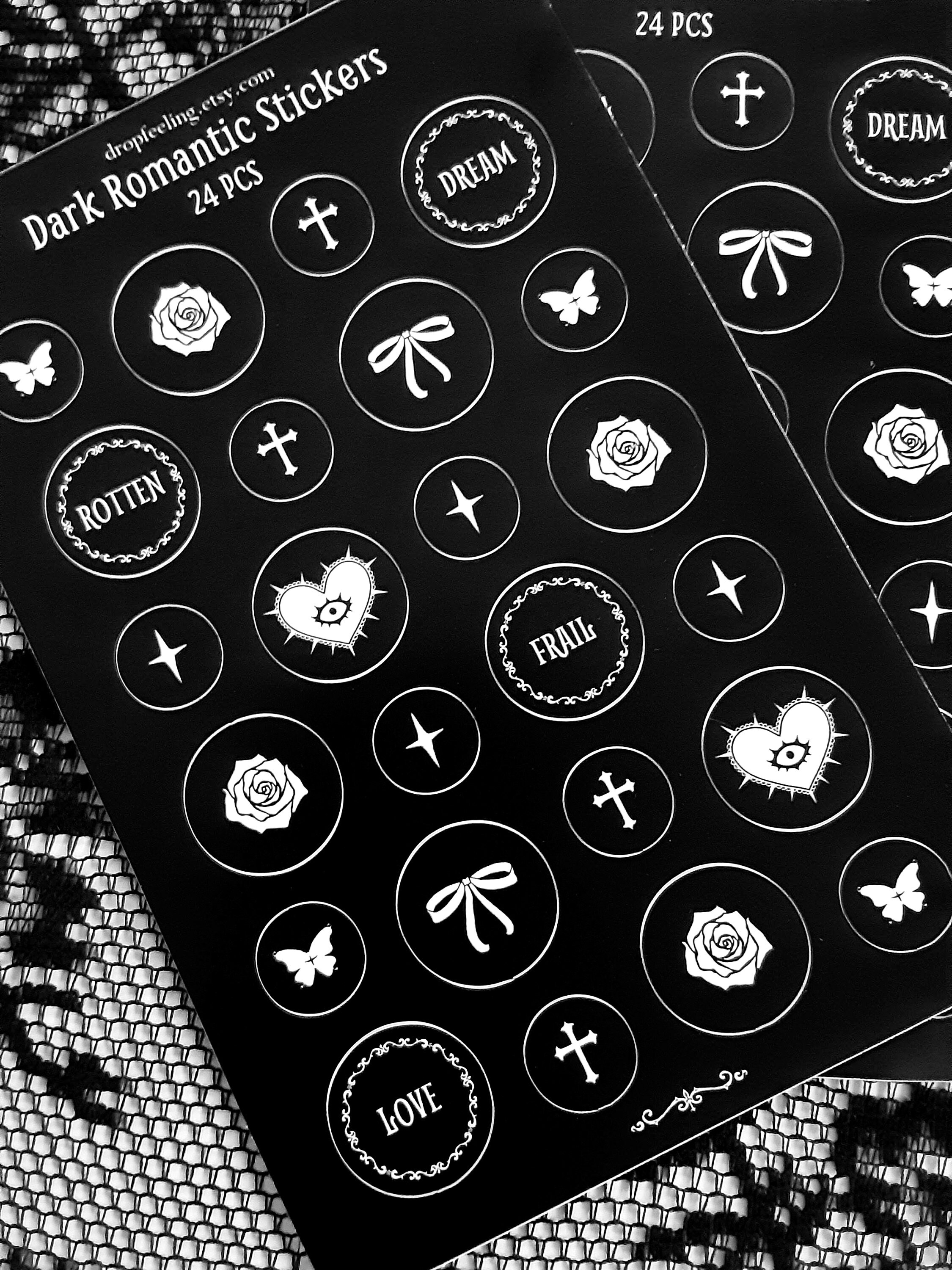 Dark Romantic Gothic Planner Sticker Sheet 24 Pieces, Minimal & Simple ...
