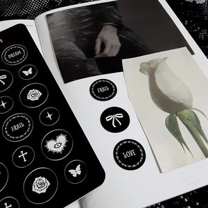 Dark Romantic Gothic Planner Sticker Sheet (24 Pieces), Minimal ...