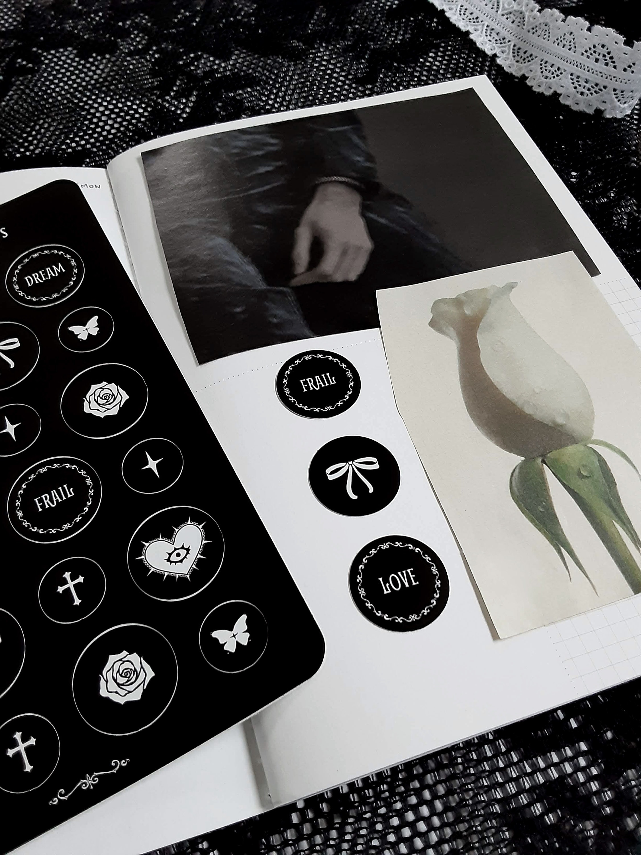 Dark Romantic Gothic Planner Sticker Sheet 24 Pieces, Minimal & Simple ...