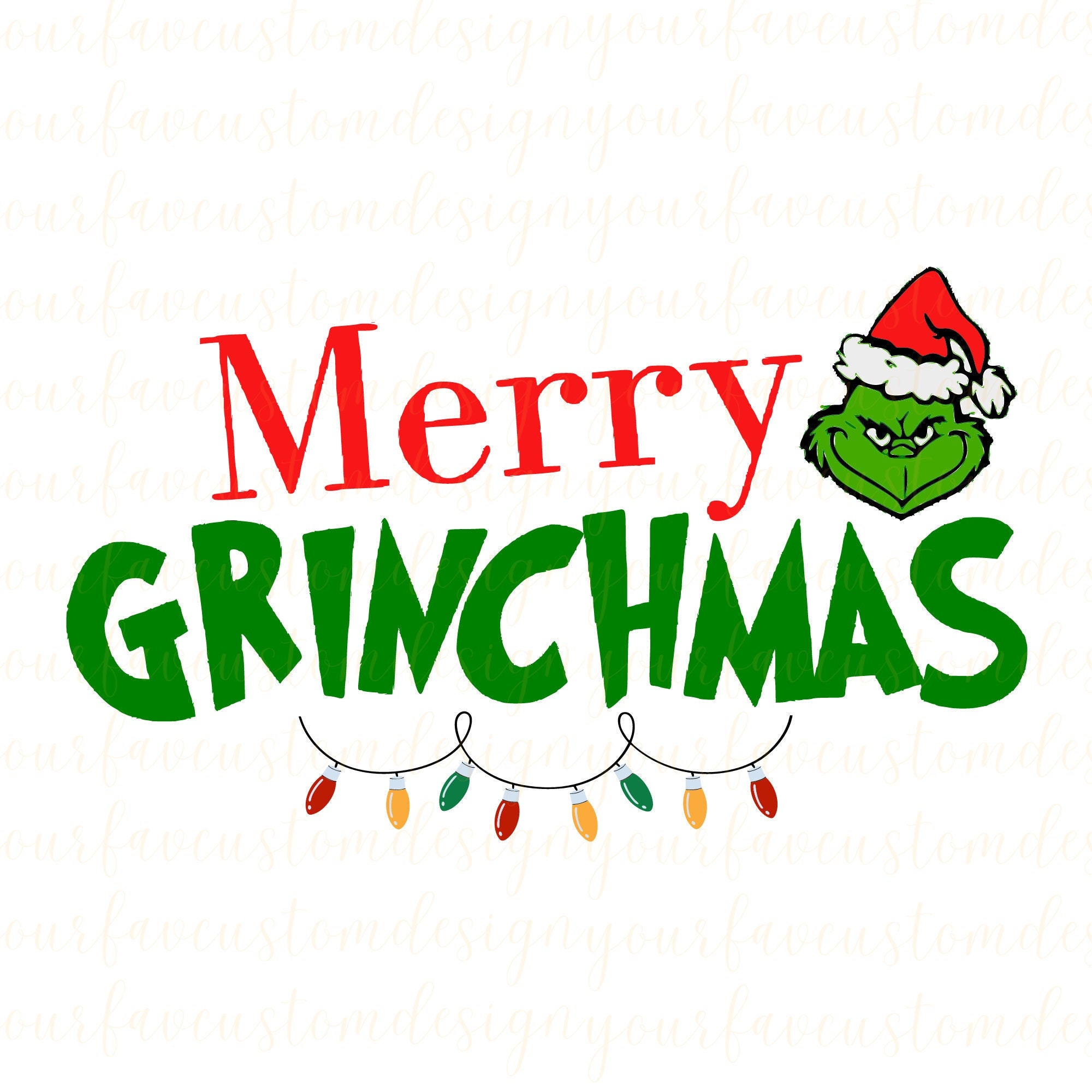 Merry Grinchmas Png Digital File Merry Merry Christmas Png - Etsy