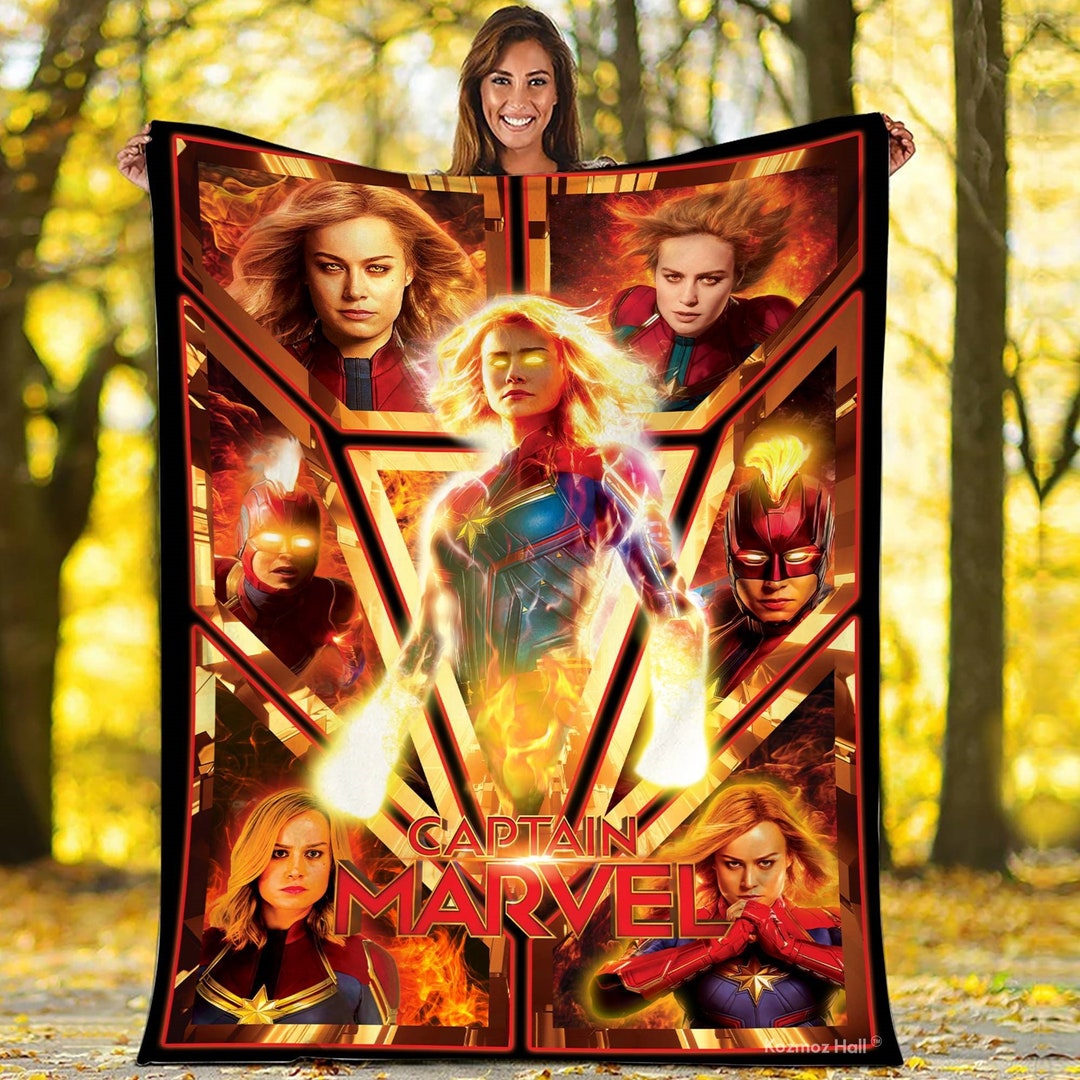 Captain Marvel Blanket the Marvels Carol Danvers Blanket - Etsy