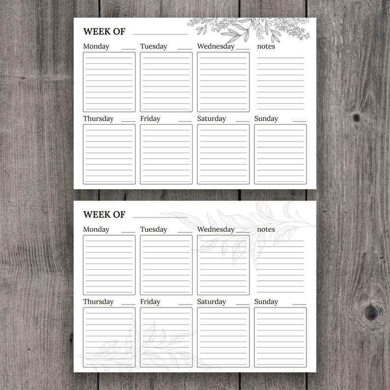 6 Designs Weekly Planner Printable Minimalist Weekly Schedule Weekly ...