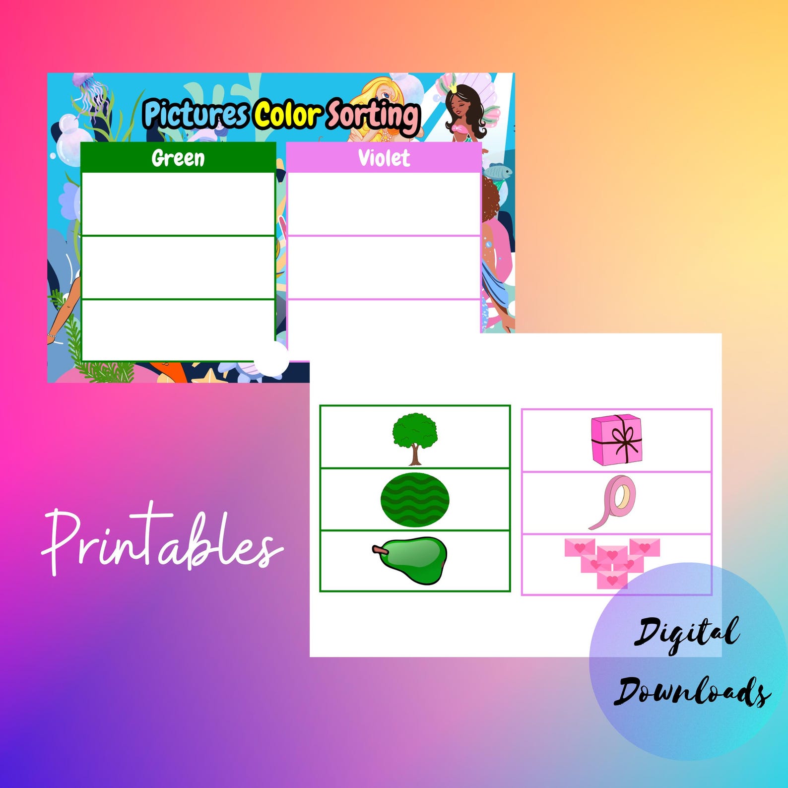 Mermaid Busy Book, Printable Busy Book for Preschool, Pre-k Binder ...