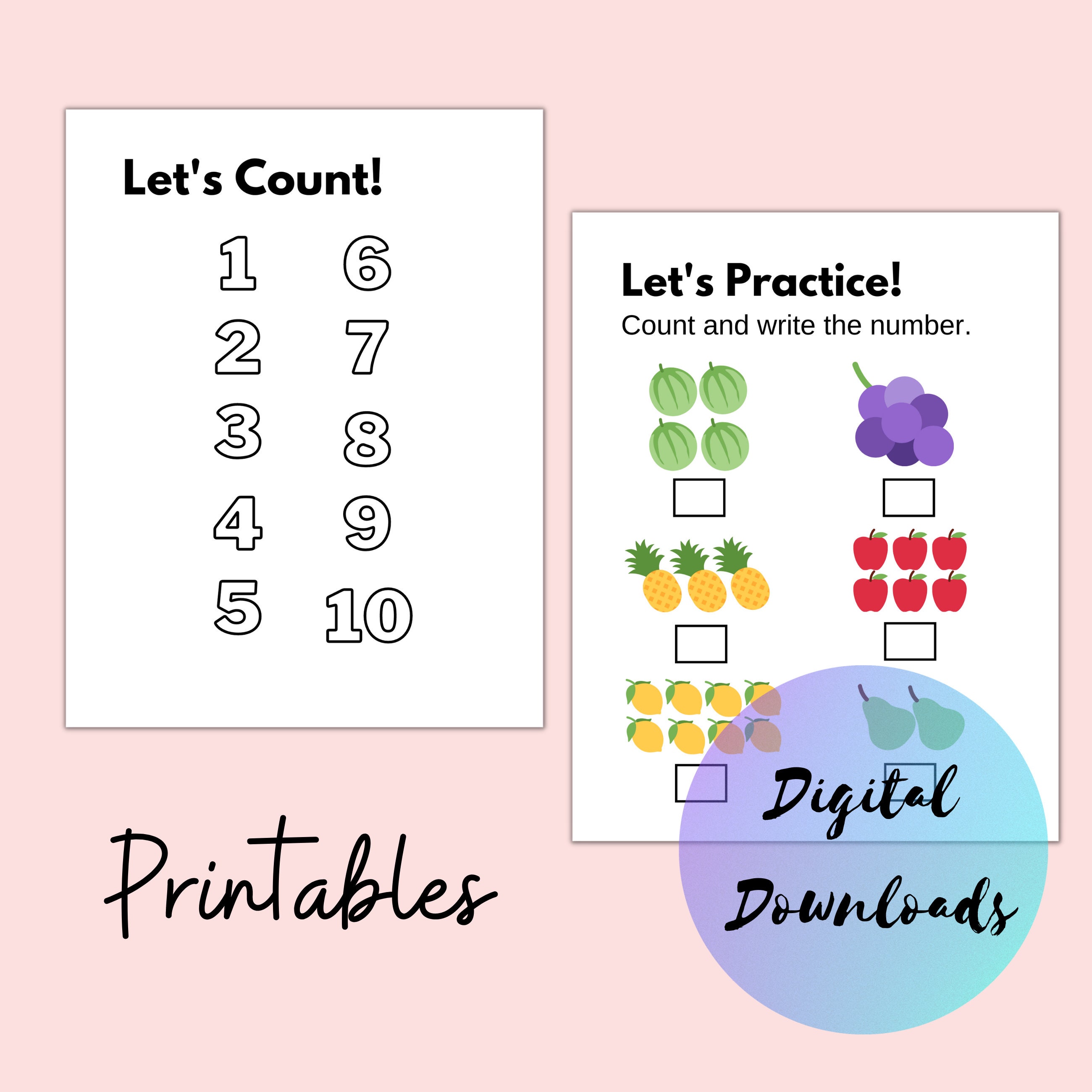 Learn to Count 1-10 Worksheet for Preschool | Printable Worksheet ...