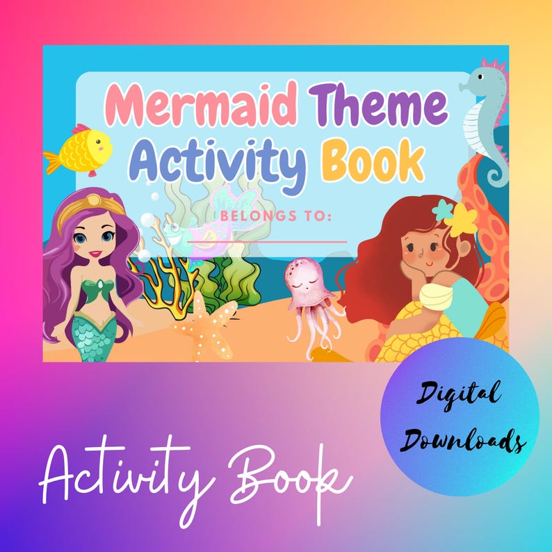 Mermaid Busy Book, Printable Busy Book for Preschool, Pre-k Binder ...
