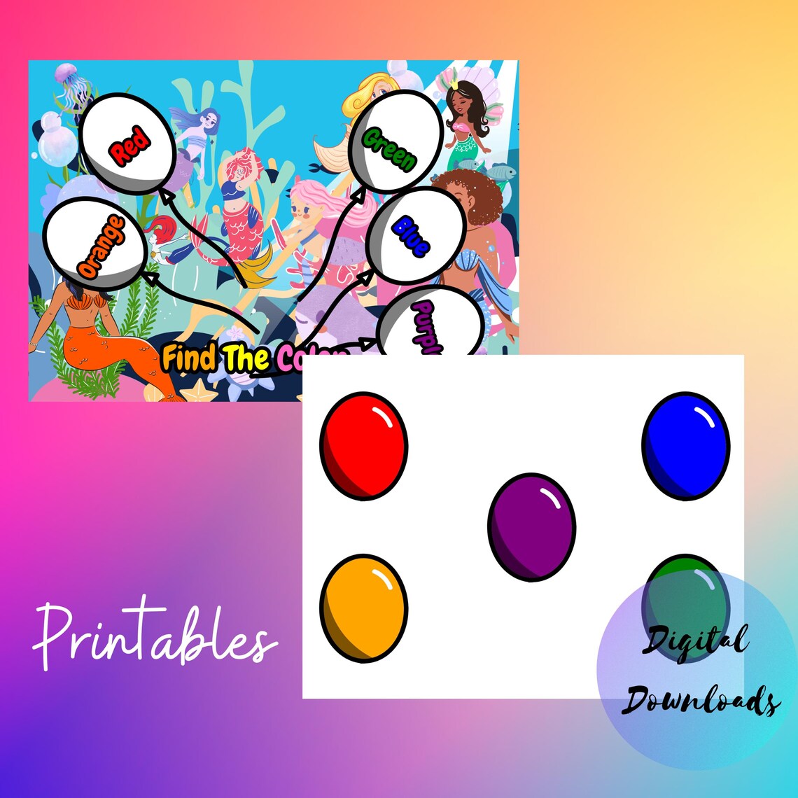 Mermaid Busy Book, Printable Busy Book for Preschool, Pre-k Binder ...