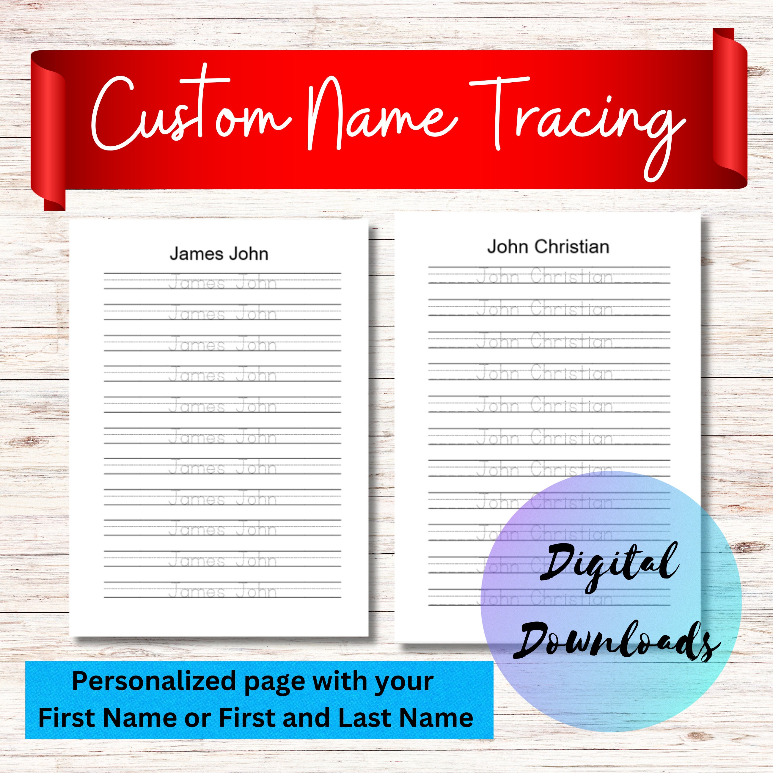 Custom Name Tracing Sheet Personalized Handwriting Practice for Kids ...