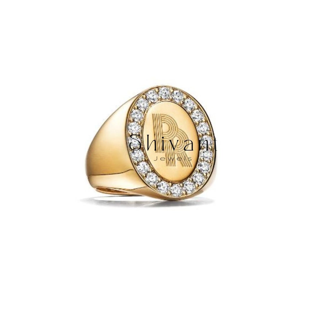 Modern Bruno Mars Ring, Men's Gold Wedding Ring, 2.10ct Simulated Diamond, Ring for Men, Men's ...