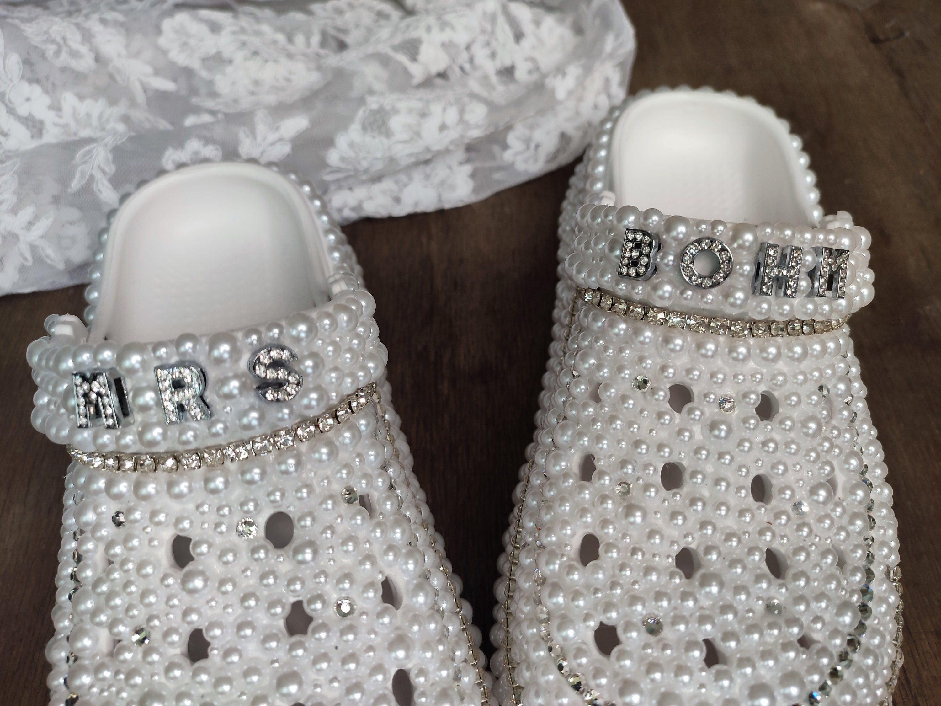 Personalized Bridal Slippers Luxury Personalized Wedding Clogs.handmade ...