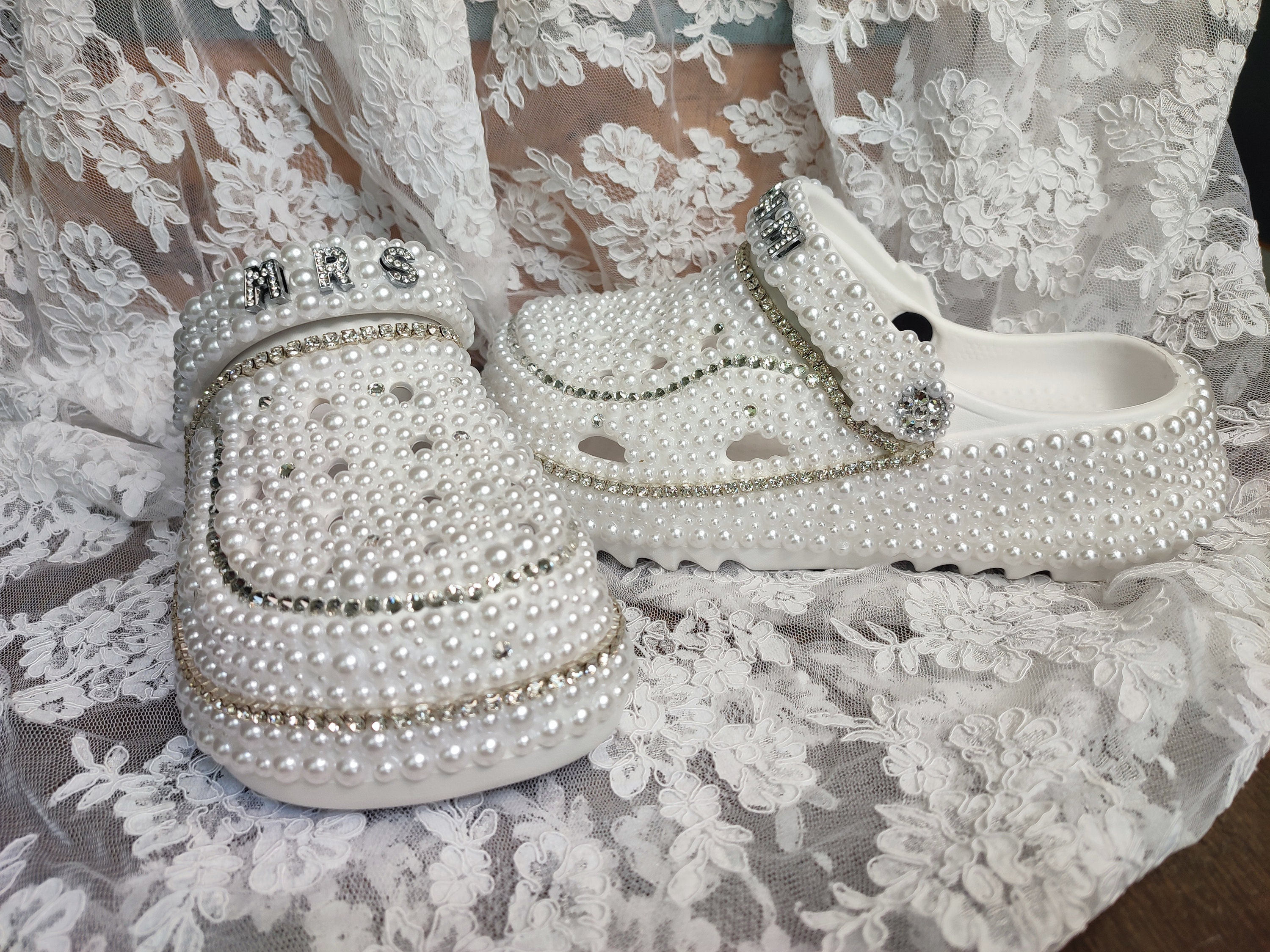 Personalized Bridal Slippers Luxury Personalized Wedding Clogs.handmade ...