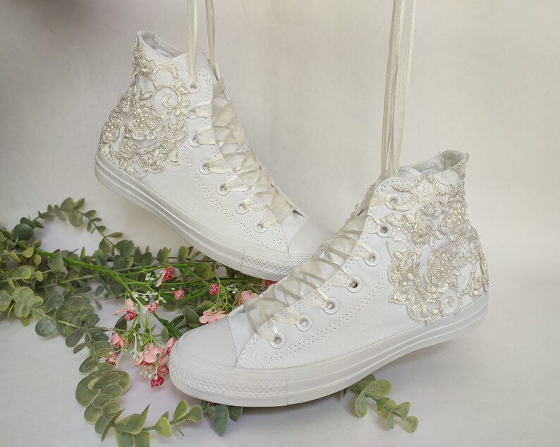 Ivory Wedding Converse High Top Custom Converse Shoes Lace - Etsy