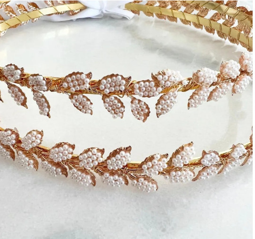 Greek Stefana, Impressive Crowns, Gold-plated With 24 Carat Olive Leaf ...
