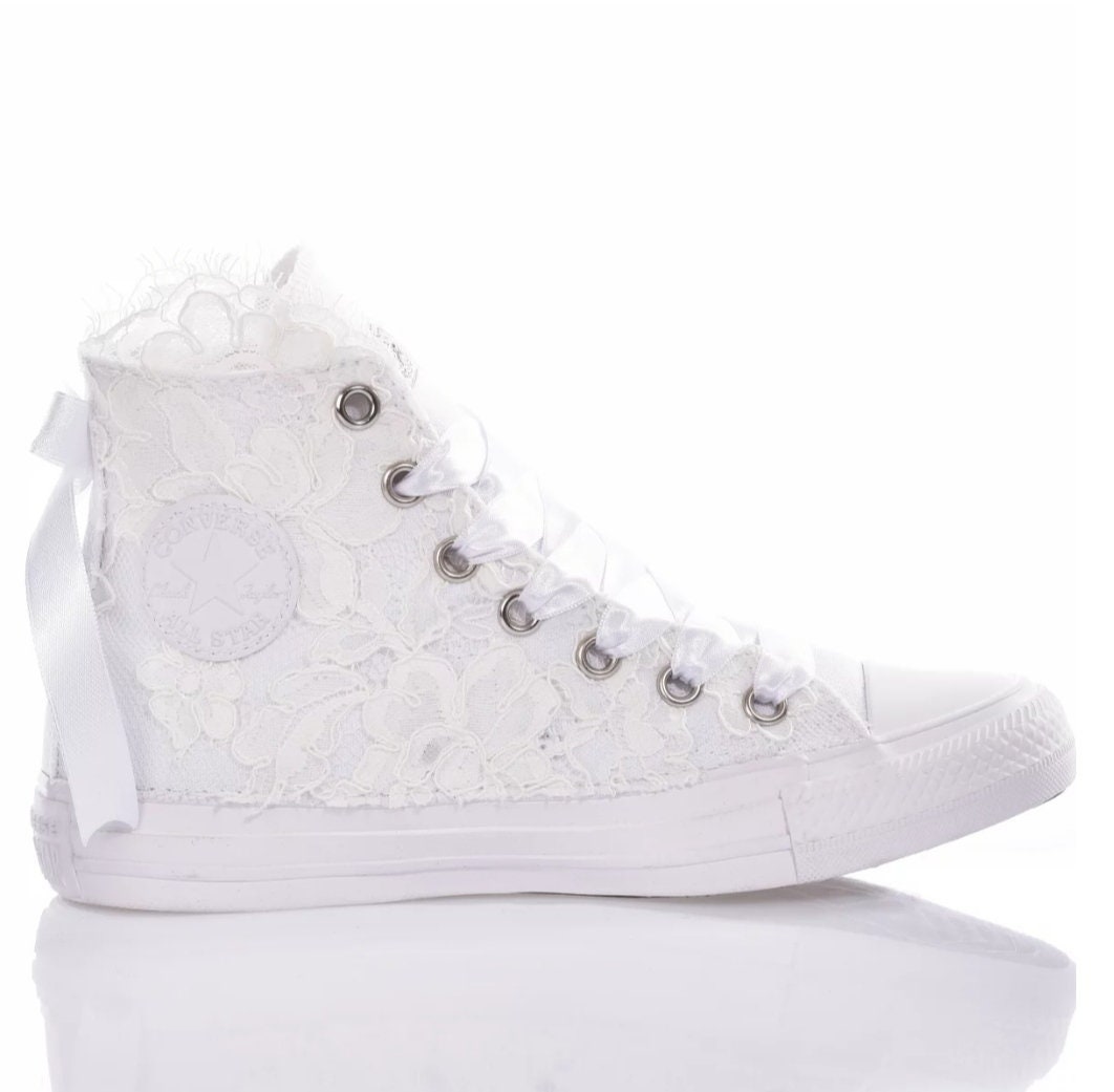 Wedding Converse High Top, Custom Converse Shoes, Lace High Top ...