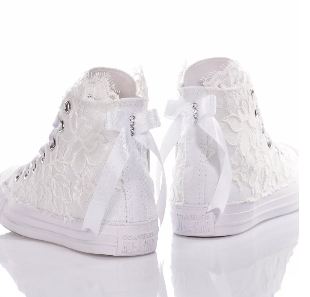 Wedding Converse High Top, Custom Converse Shoes, Lace High Top ...