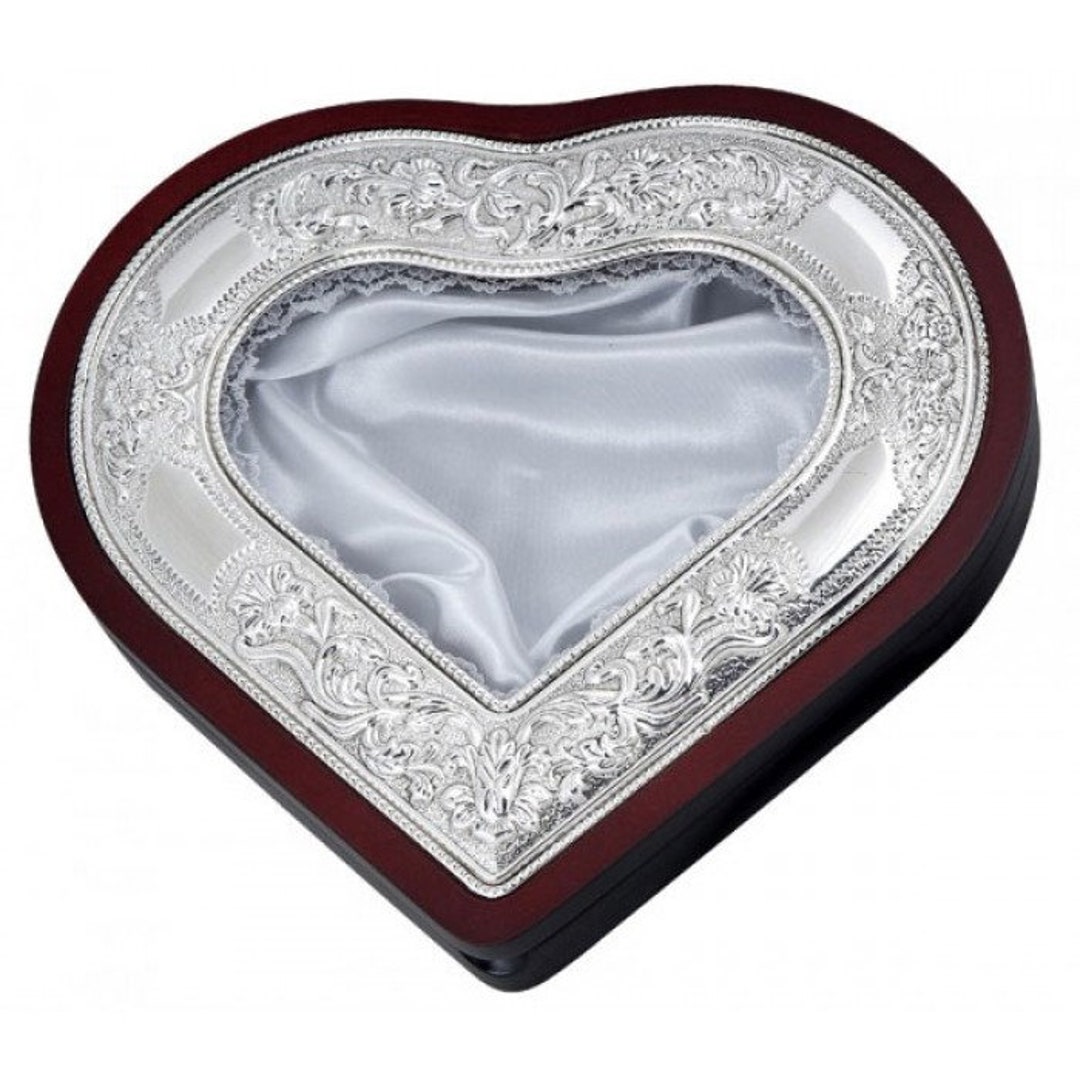 Crown Case in the Shape of a Heart Silver-plated Brown 29x31.3cm ...