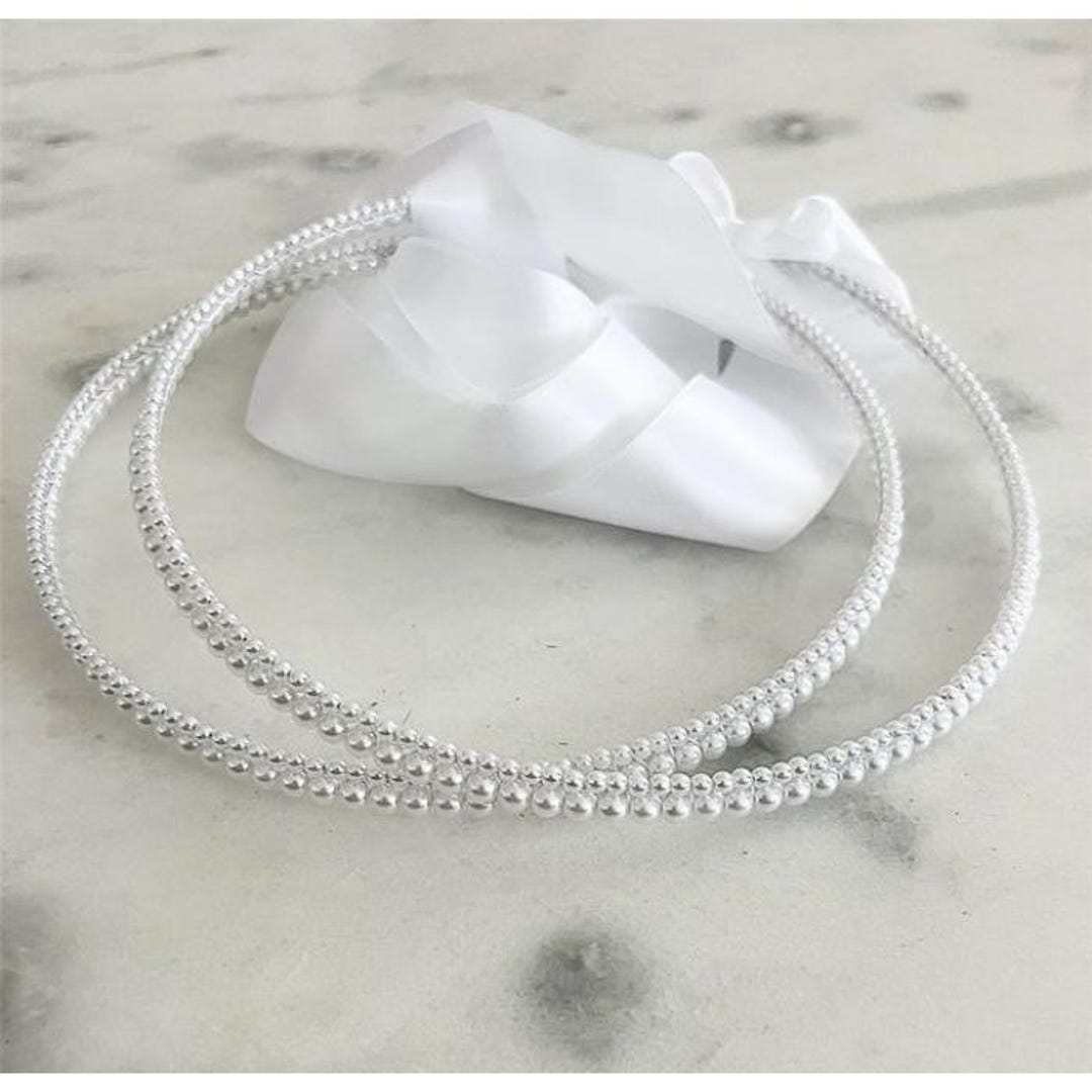 Greek Stefana-crowns With White Pearls in Two Rows - Greek Orthodox ...