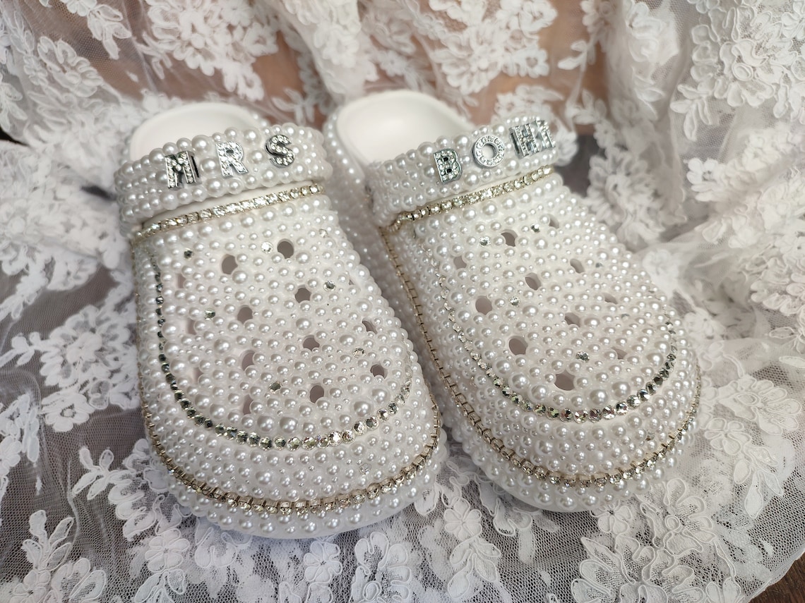 Personalized Bridal Slippers Luxury Personalized Wedding Clogs.handmade ...