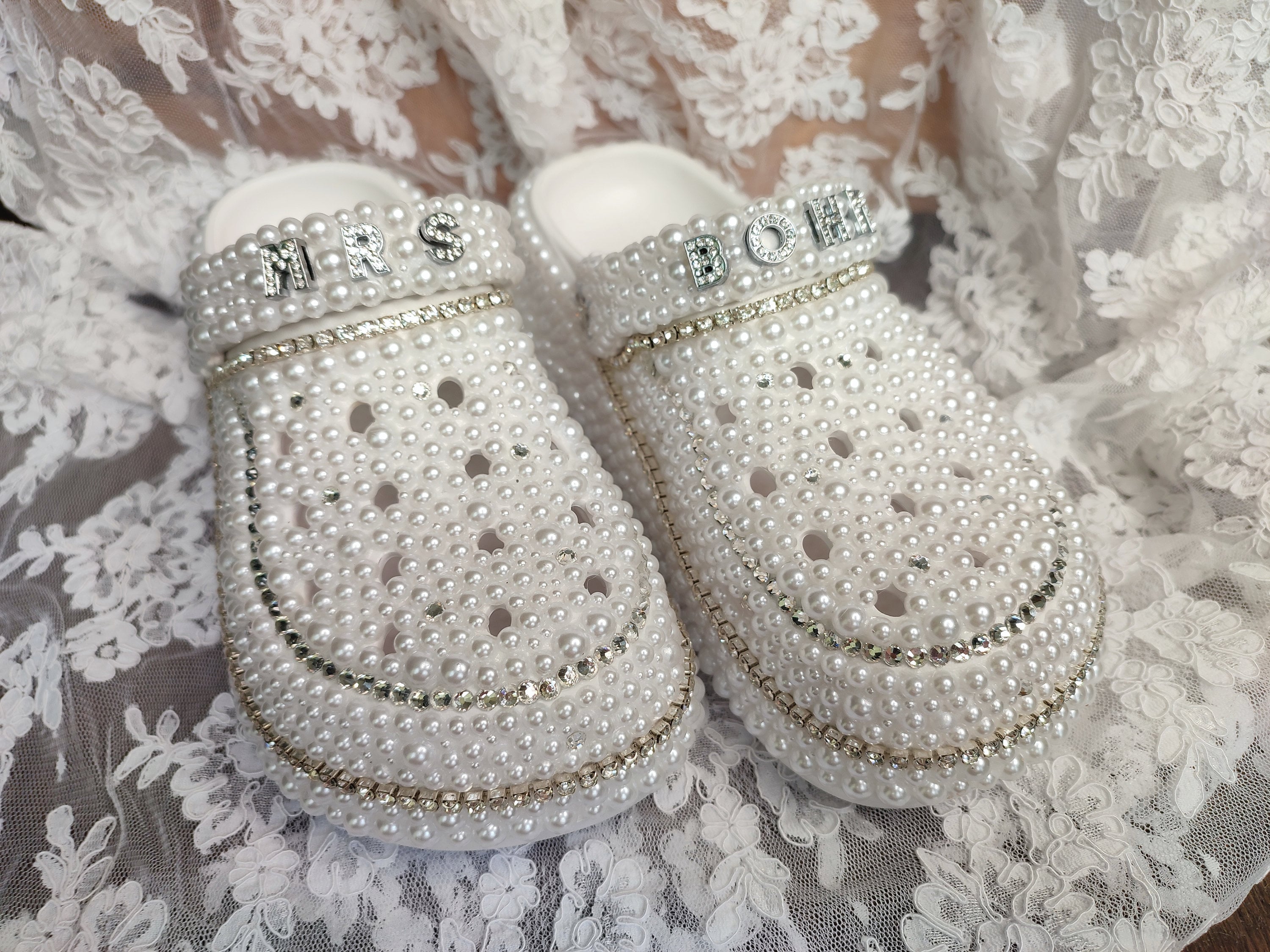 Personalized Bridal Slippers Luxury Personalized Wedding Clogs.handmade ...