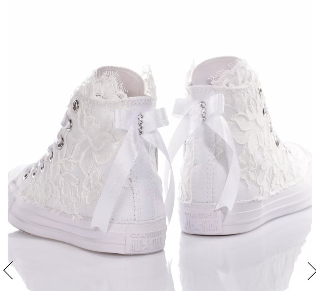 Wedding Converse High Top, Custom Converse Shoes, Lace High Top ...