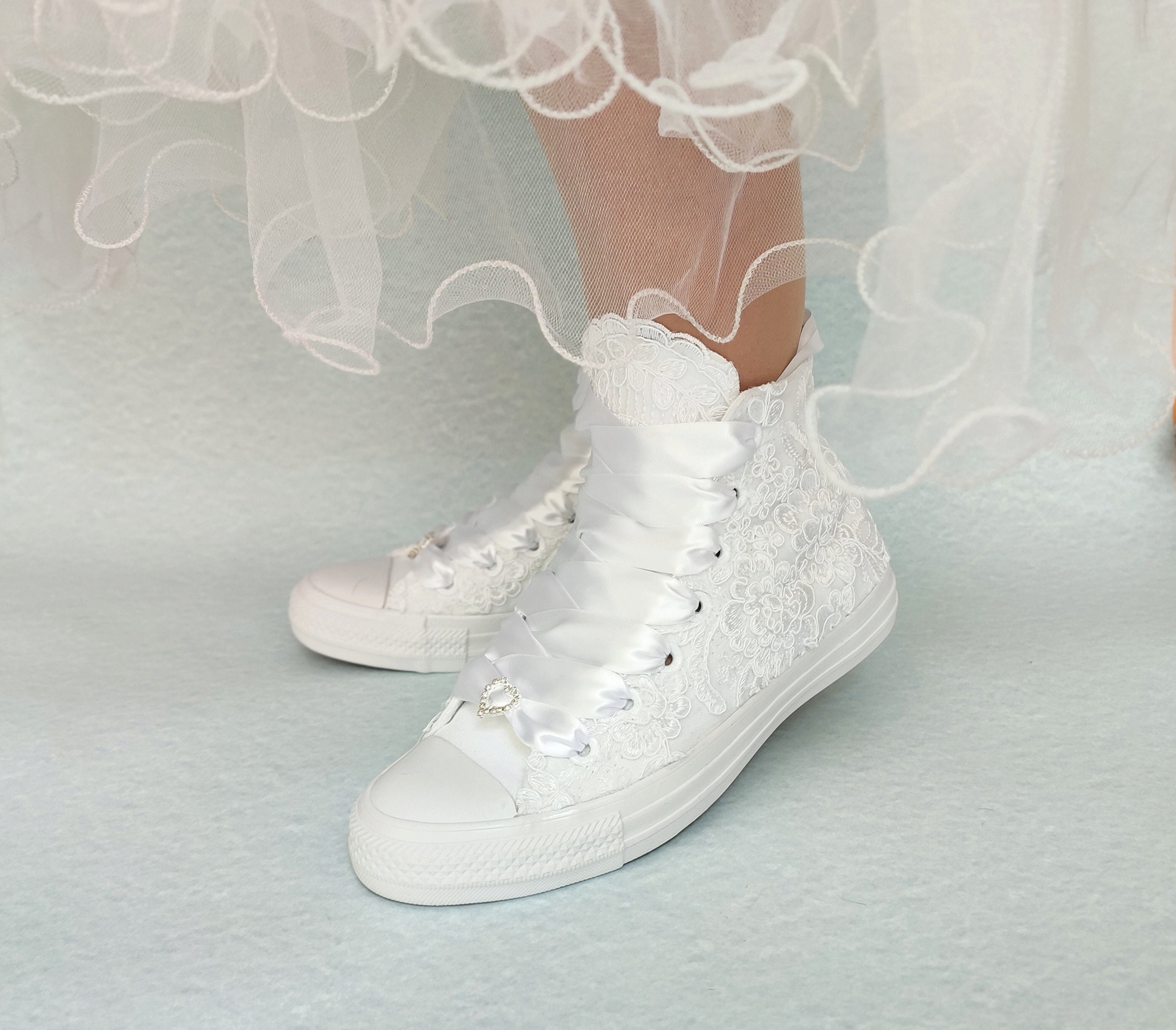 Bride Converse, Lace Converse for Bride, Custom Wedding Shoes for ...