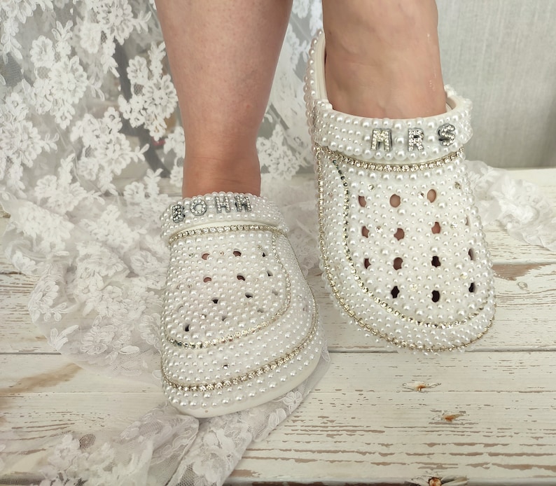 Personalized Bridal Slippers Luxury Personalized Wedding Clogs.handmade ...