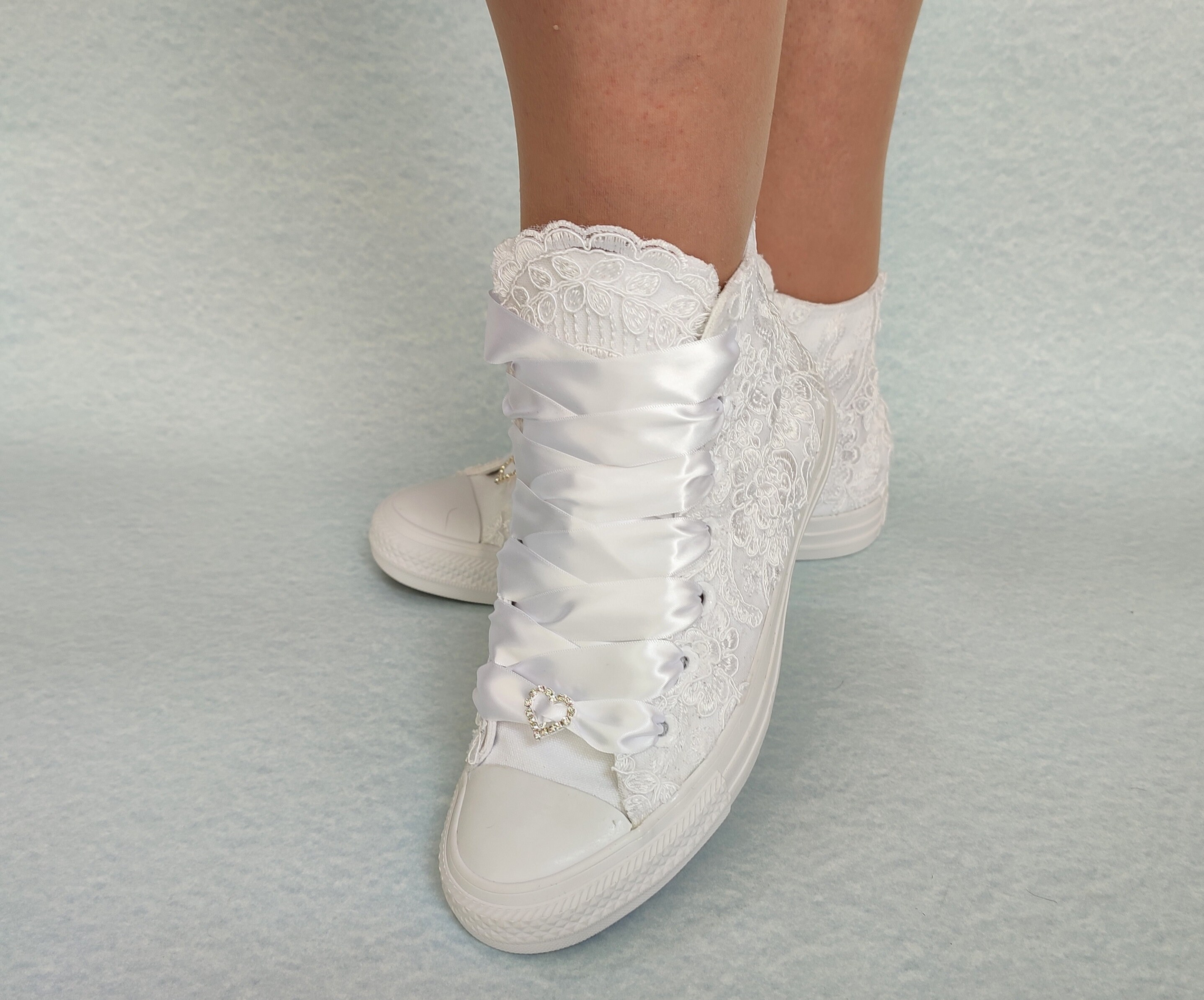 Bride Converse, Lace Converse for Bride, Custom Wedding Shoes for ...