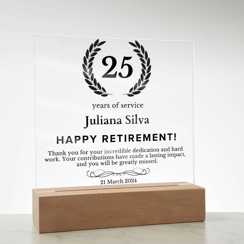 Personalized Retirement Gift, Retirement Acrylic Plaque, Retirement ...