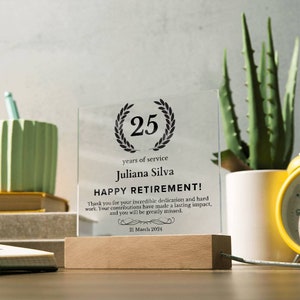 Personalized Retirement Gift, Retirement Acrylic Plaque, Retirement ...