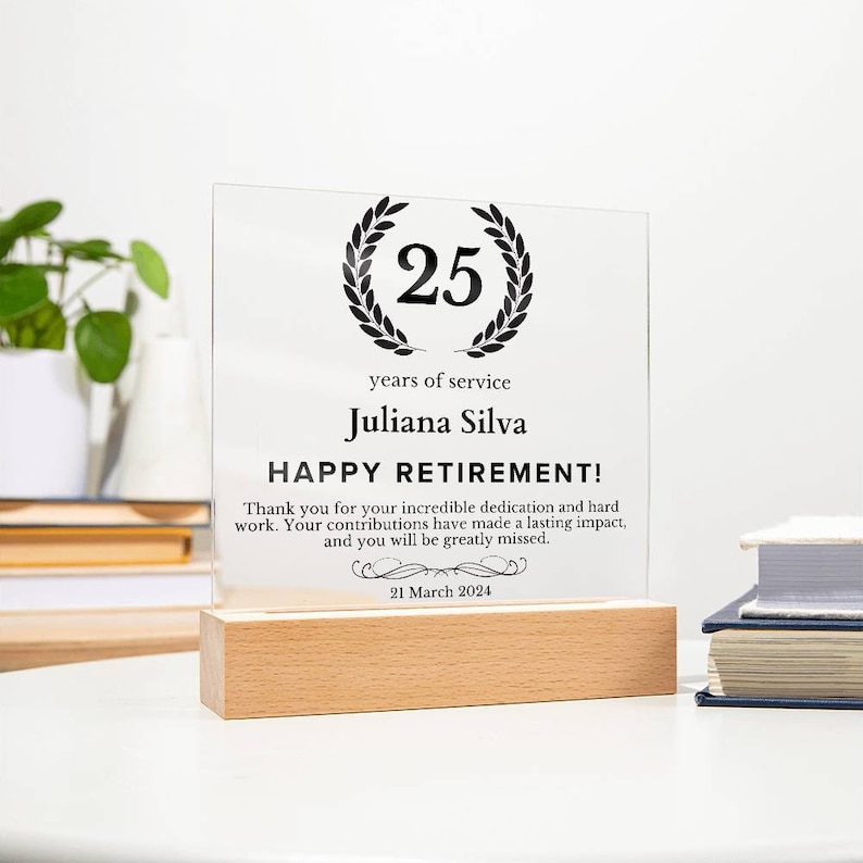 Personalized Retirement Gift, Retirement Acrylic Plaque, Retirement ...