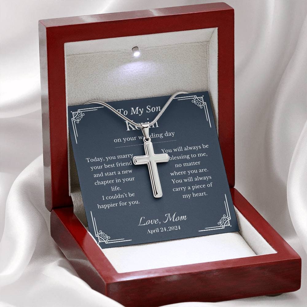 Son Getting Married Gift From Mom, Cross Necklace Gift to Son on ...