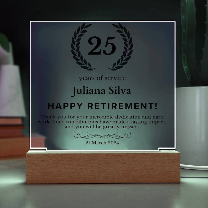 Personalized Retirement Gift, Retirement Acrylic Plaque, Retirement ...