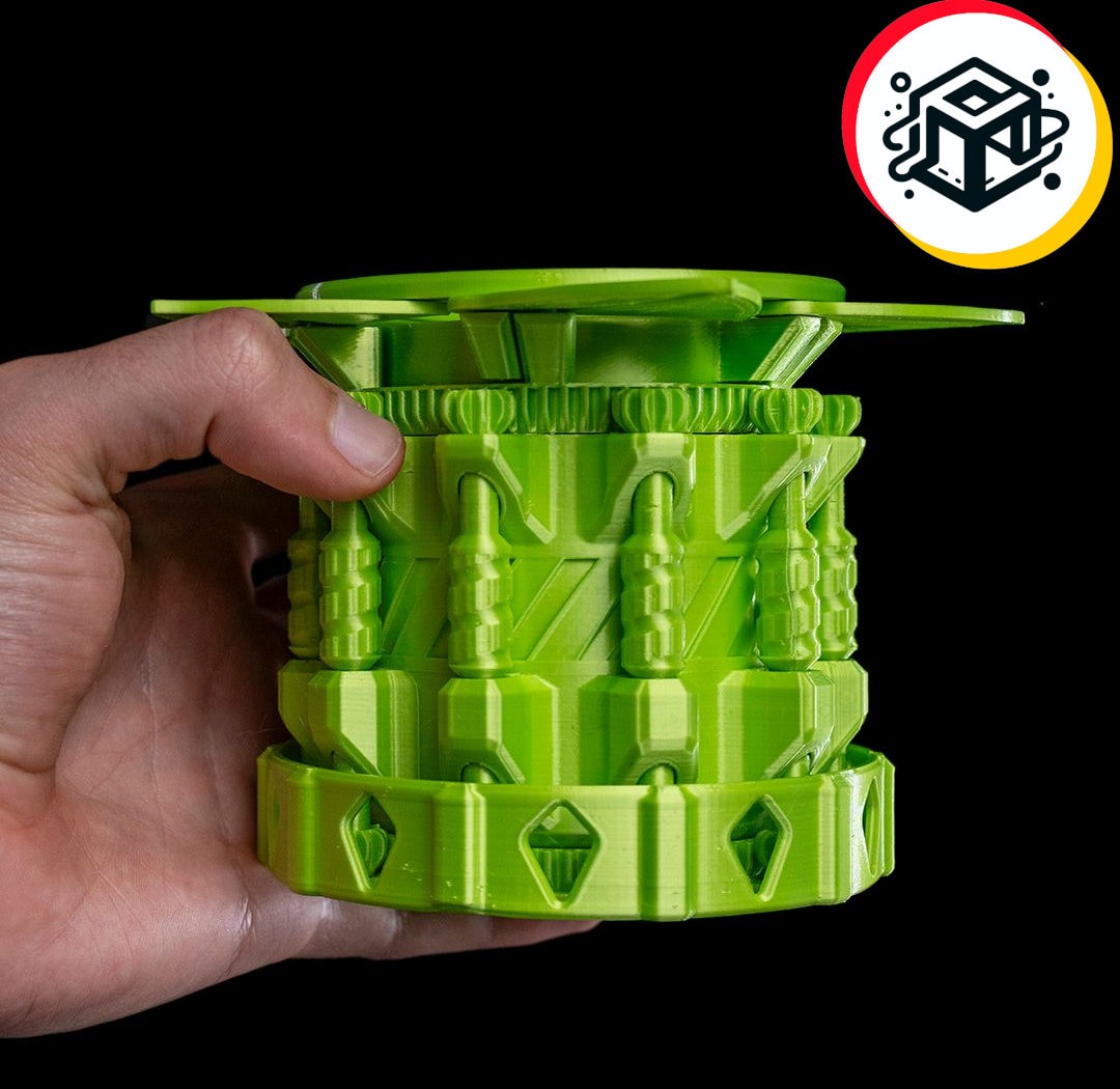 3D Printed Geared Iris Box - Etsy