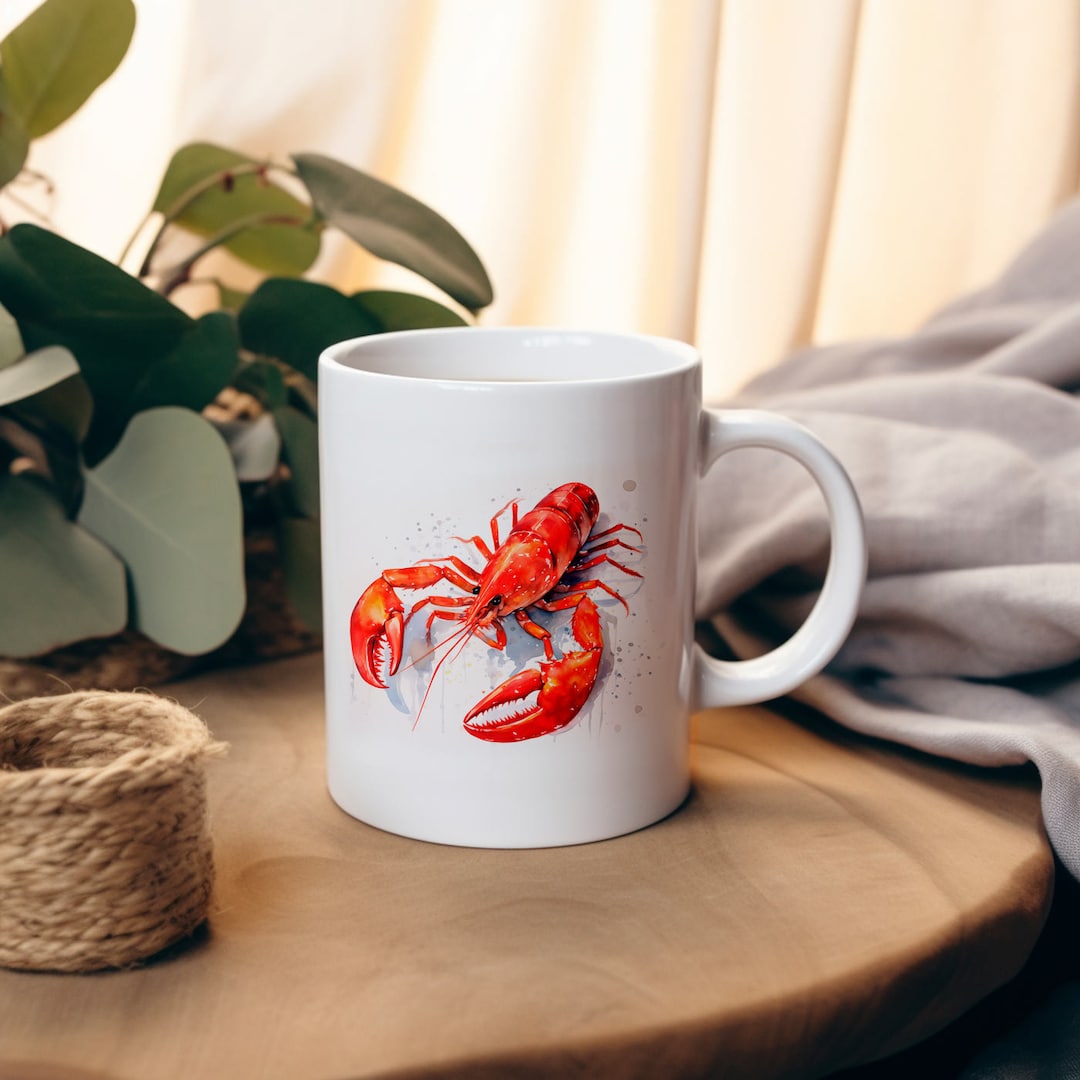 Crawfish Watercolor Mug, Louisiana Inspired Coffee Cup, Seafood Lover ...