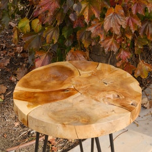Rustic Reclaimed Round Teak Wood Slice Side Table With Metal Legs, 18 X 18 X 21in Height - Etsy