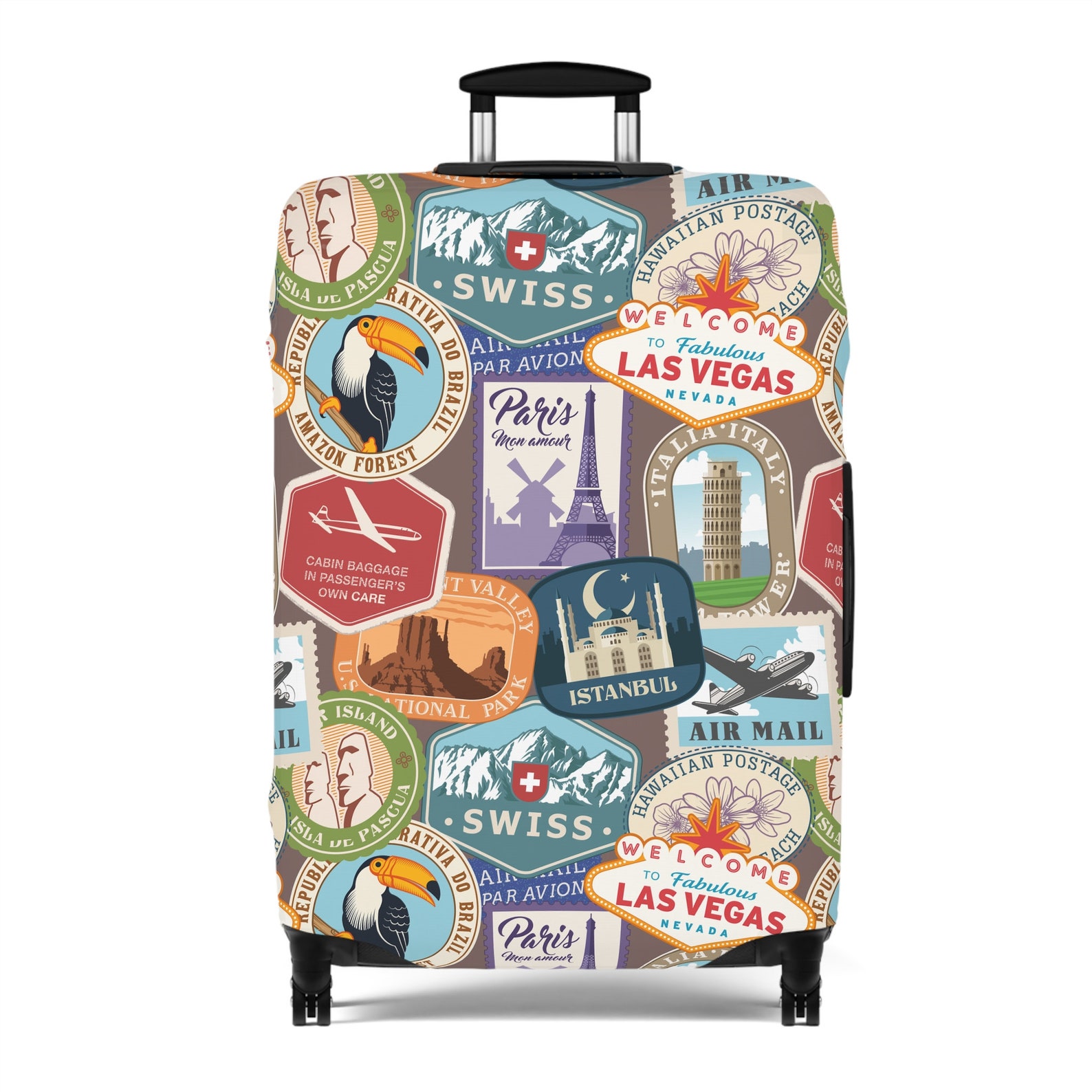 Travel the World Designed Luggage Cover Modern Luggage Protector ...