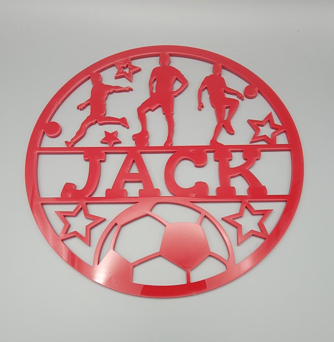 Personalised Football Soccer Round Name Pick Your Team Colours Wall ...