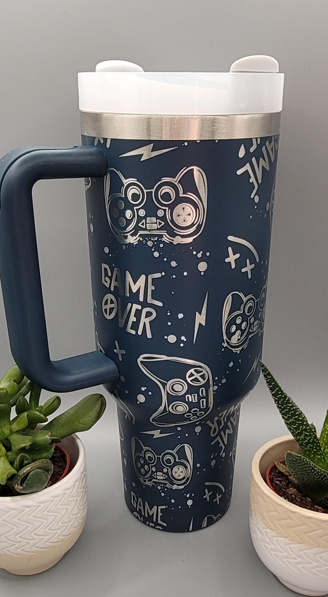 Gamer, Gaming Engraved 40oz Double Wall Insulated Tumbler With Handles ...