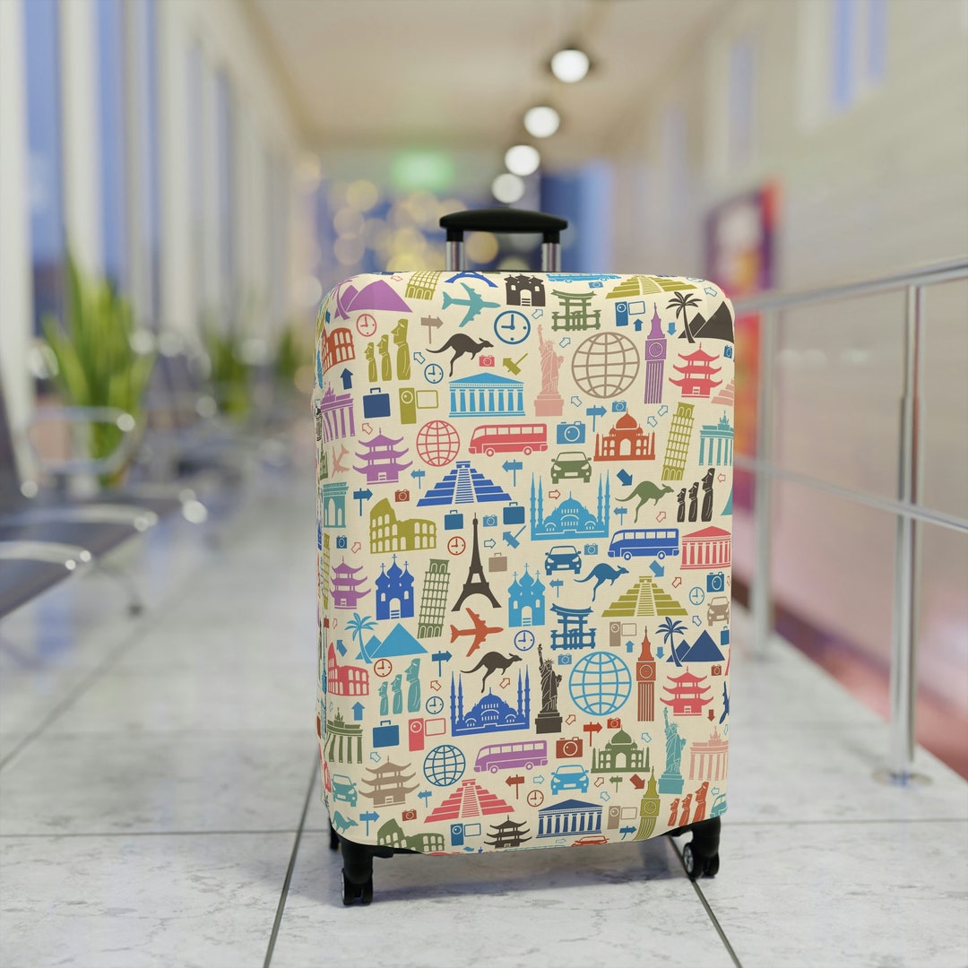 Vacation Travels Custom Designed Luggage Cover Modern Luggage Protector ...