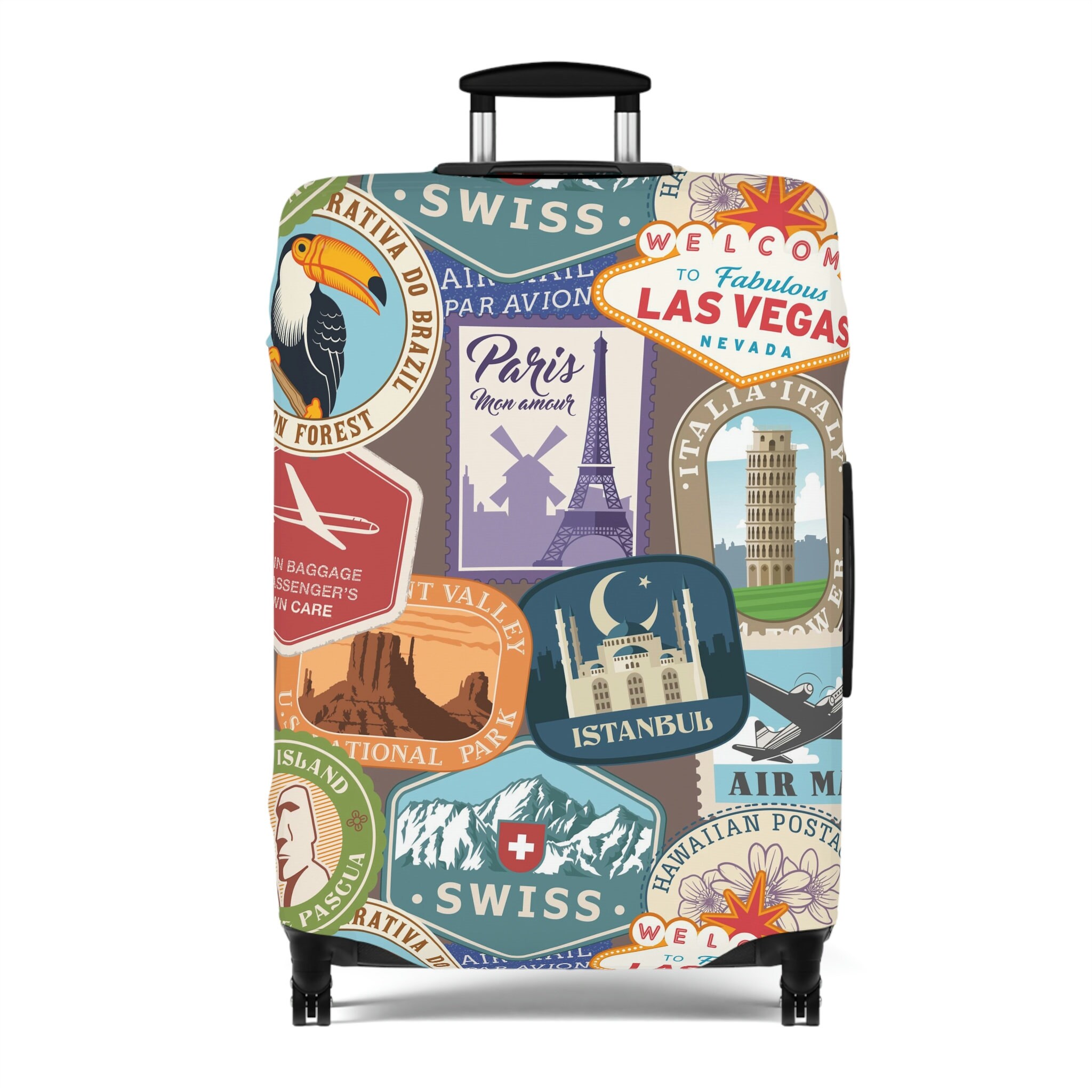 Travel the World Designed Luggage Cover Modern Luggage - Etsy