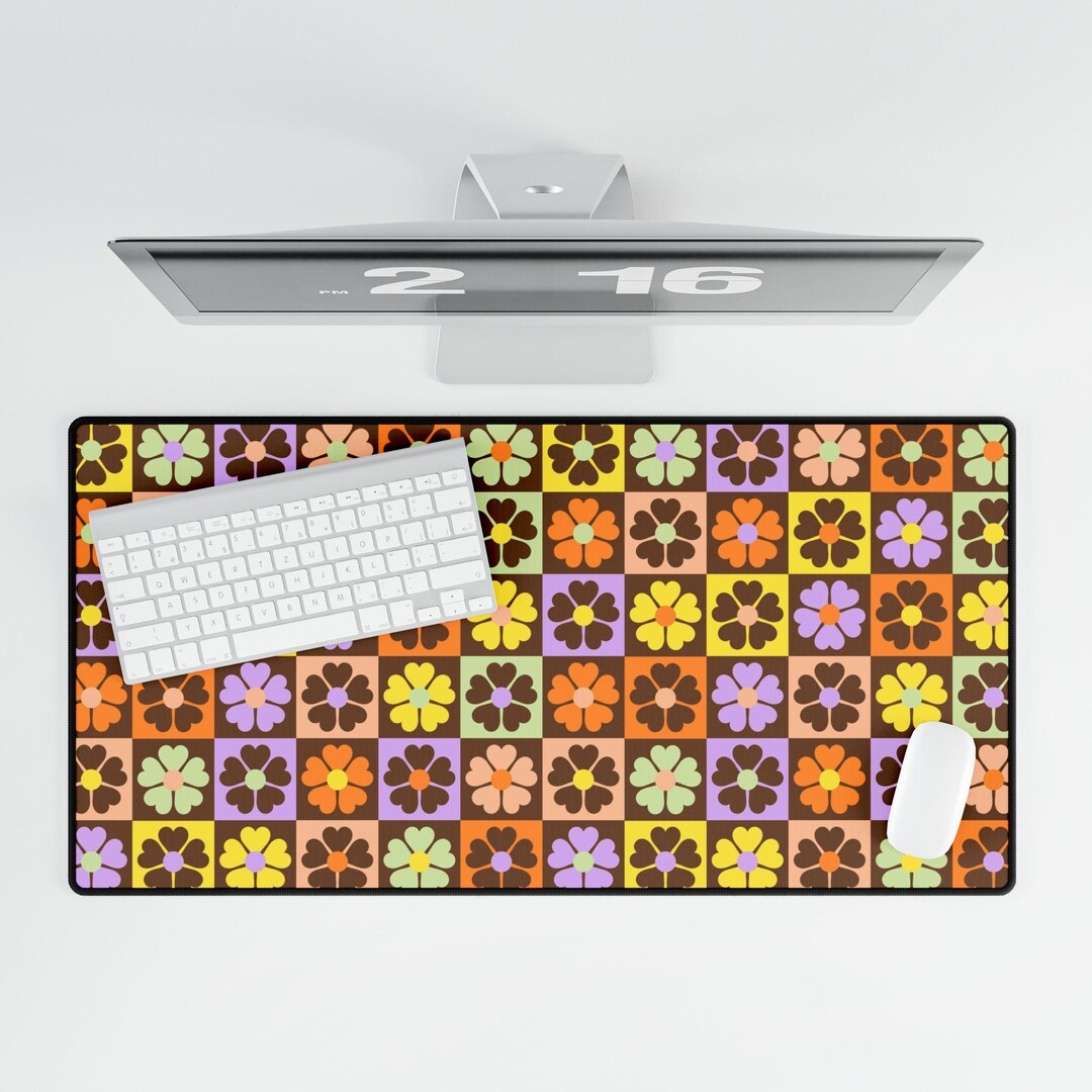 Copy of Retro 80's Pattern Desk Mat | Mouse Pad Desk Mat - Etsy