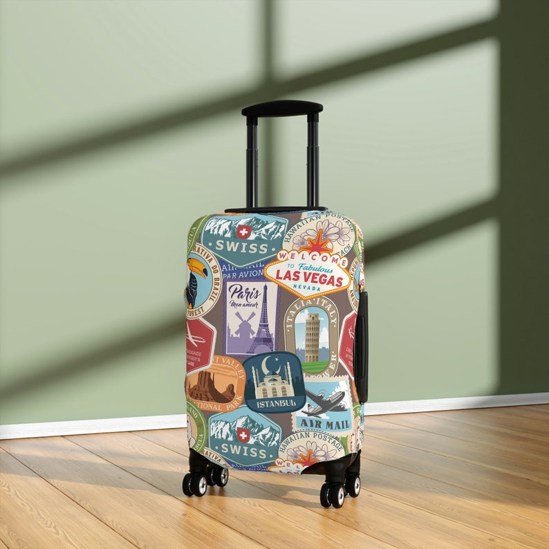 Travel the World Designed Luggage Cover Modern Luggage - Etsy