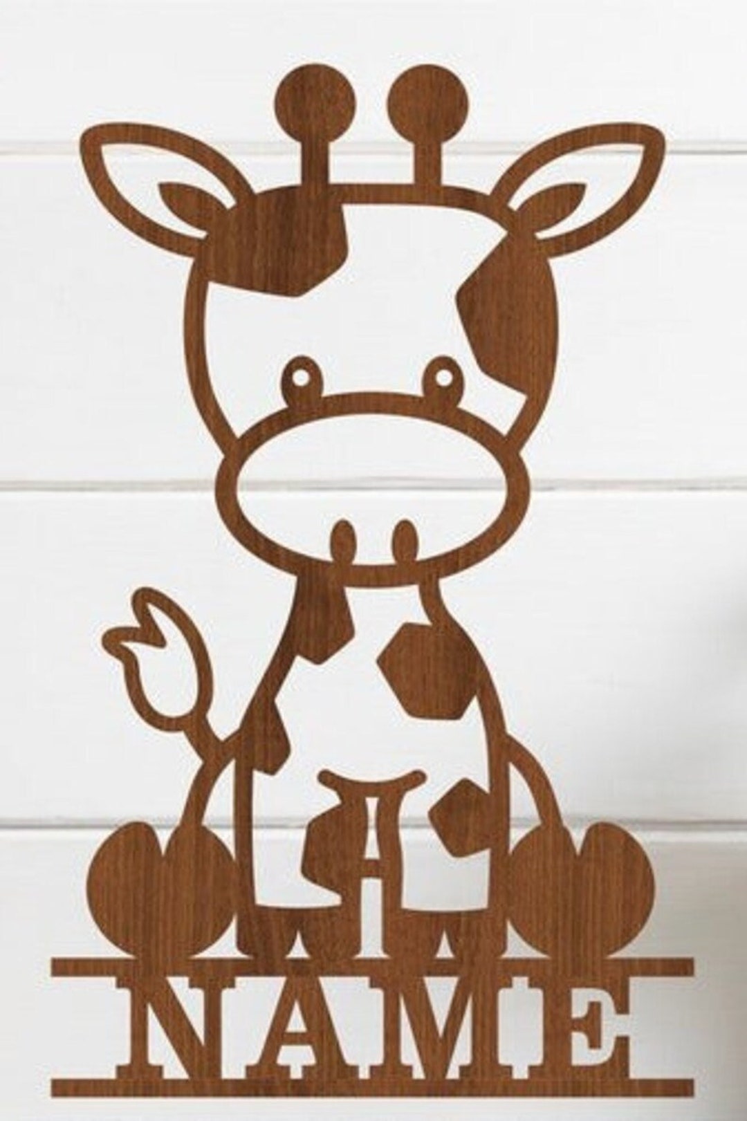 African Wooden Cute Giraffe Name Sign Add a Name or Plain Make - Etsy