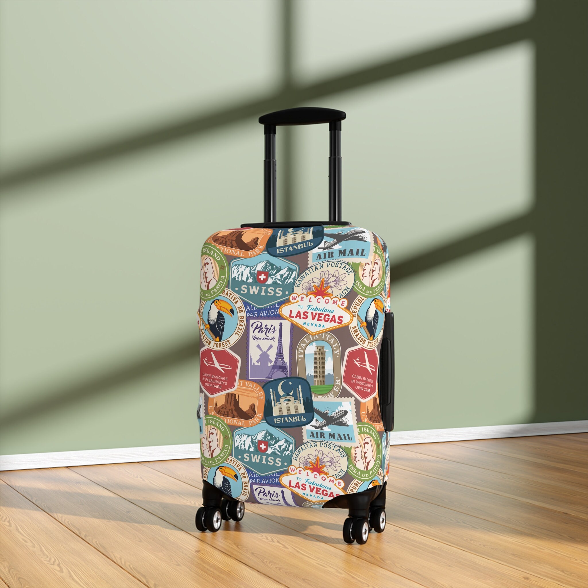 Travel the World Designed Luggage Cover Modern Luggage Protector ...