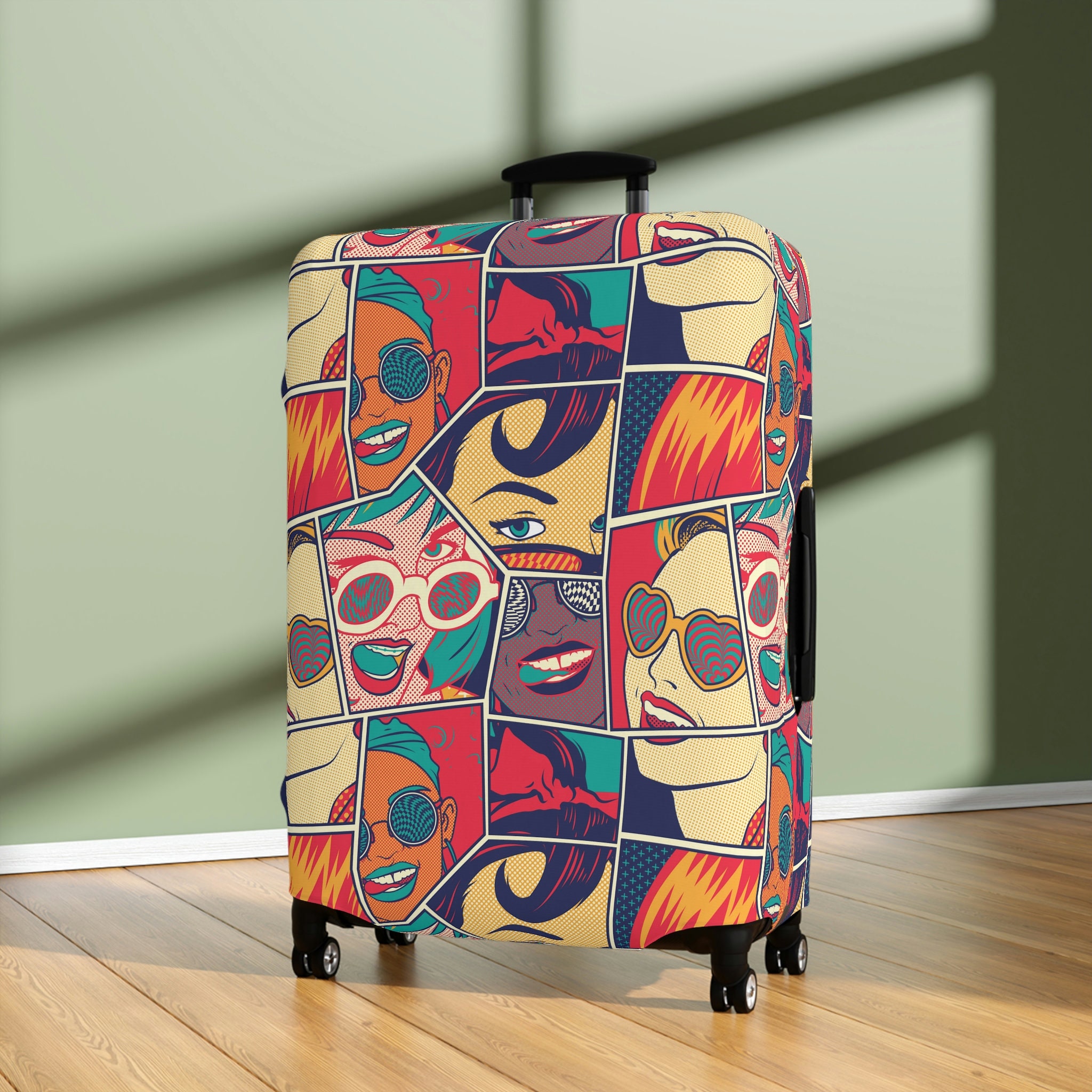 Retro Pop Art Comic Strip Hippy Custom Designed Luggage Cover Modern ...