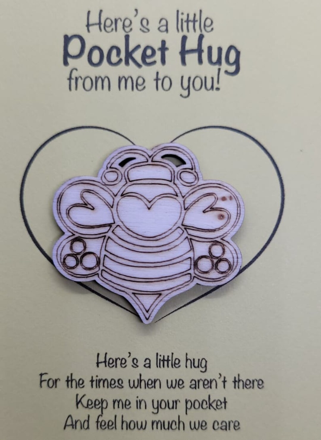 Butterfly Handmade Wooden Pocket Hug Token Love Gift Little Pocket Hug ...