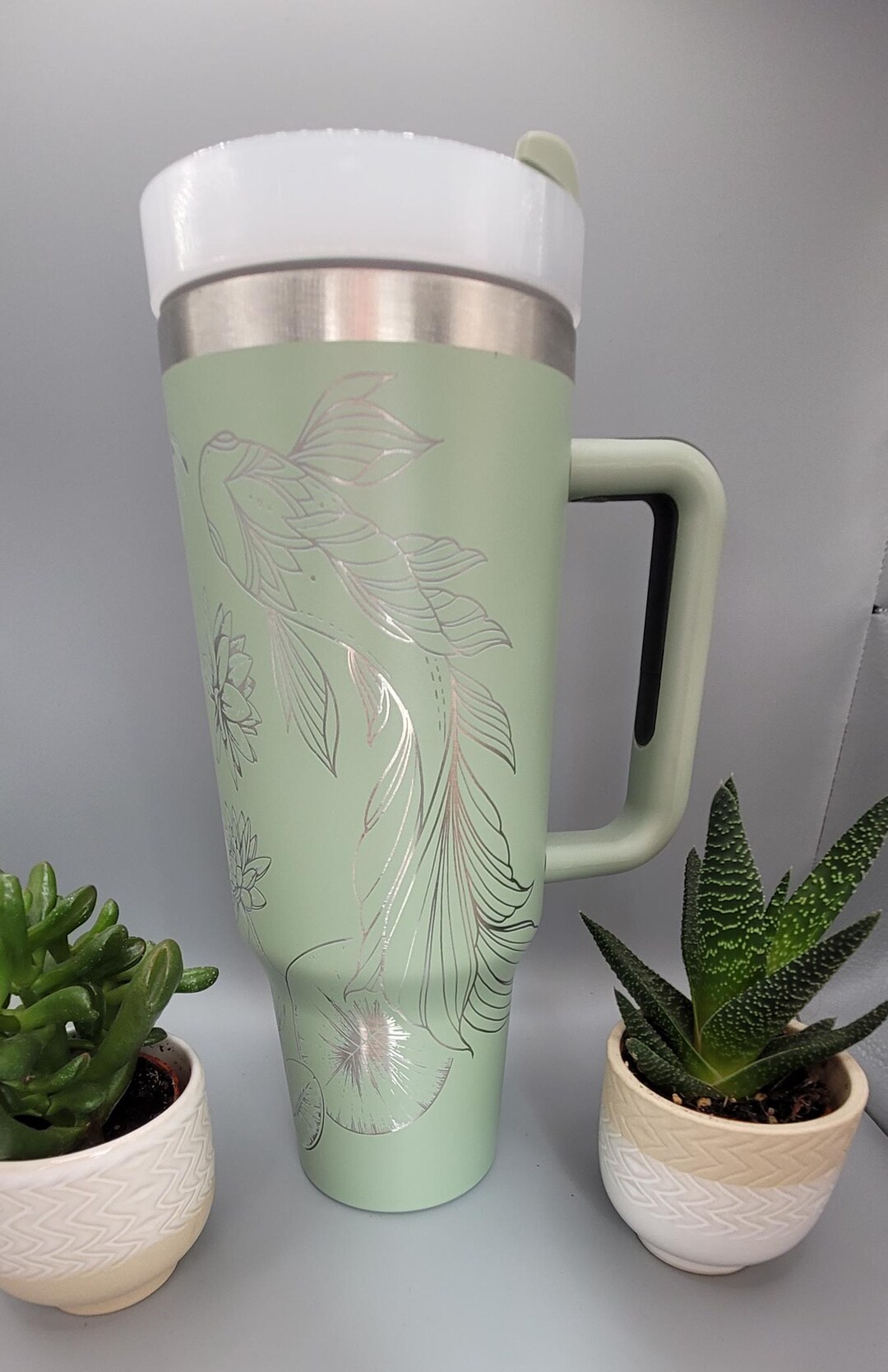 Koi, Good Luck, Carp Fish Gift Engraved 40oz Double Wall Insulated ...